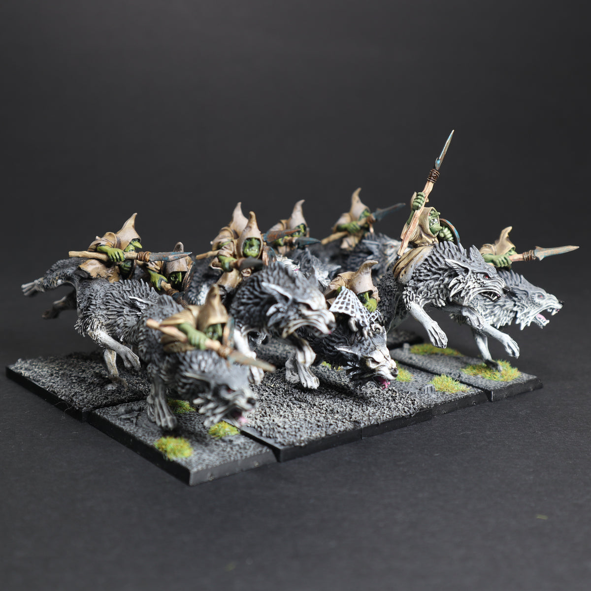 Converted Night Goblin Wolf Rider Unit on Fenrisian Wolves – Black ...