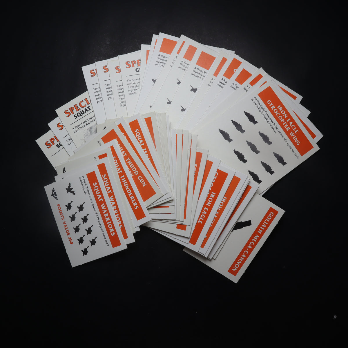 Epic, Squats, 2nd Ed. Warlords Expansion Cards Complete – Black Arrow Minis