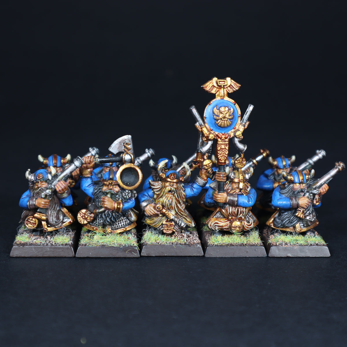 Dwarfs, Painted Dwarf Thunderer x10 Unit, Warhammer Fantasy – Black ...